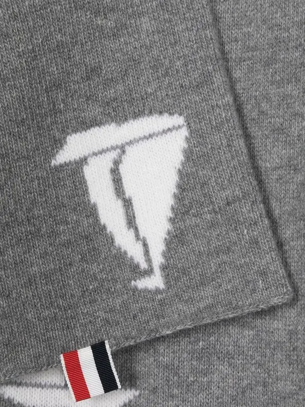Thom Browne Sail-motif Merino Wool Scarf