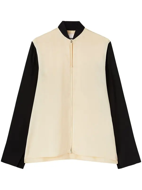 JIL SANDER Panelled Zip-up Satin Shirt