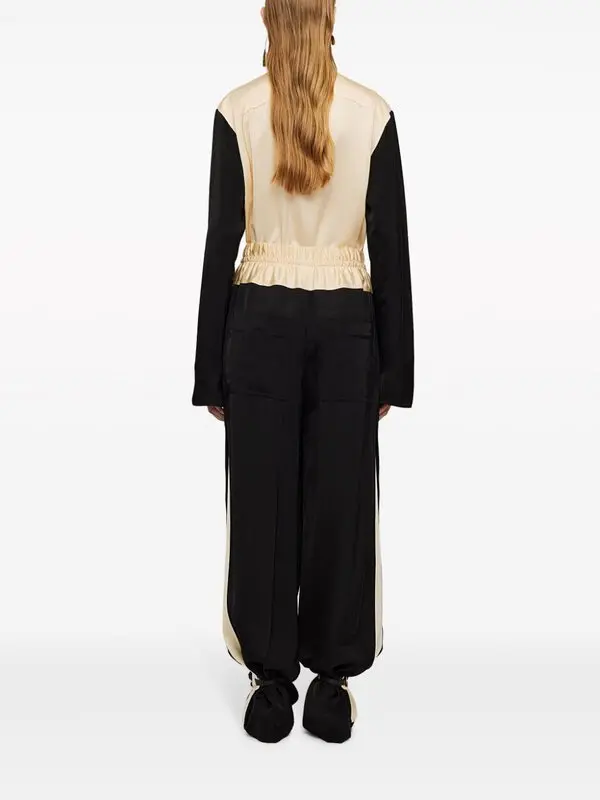 JIL SANDER Panelled Zip-up Satin Shirt