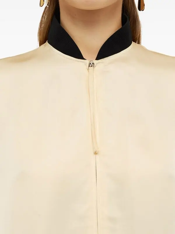 JIL SANDER Panelled Zip-up Satin Shirt
