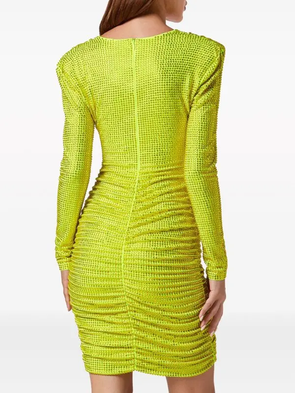 Philipp Plein Rhinestone-embellished Mini Dress - Yellow