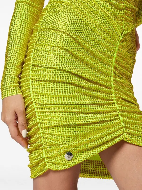 Philipp Plein Rhinestone-embellished Mini Dress - Yellow