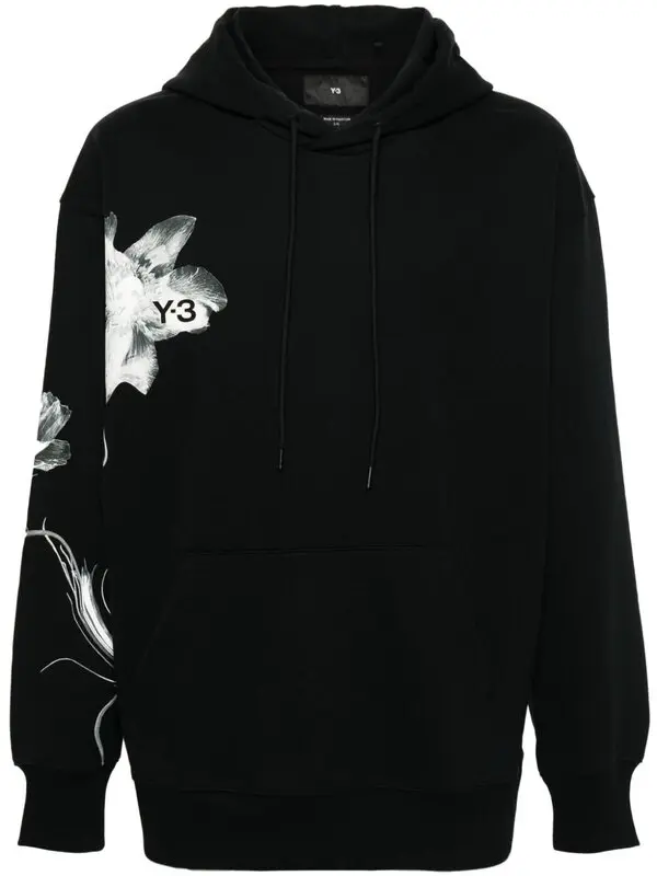 Y3 Floral-print Drawstring Hoodie