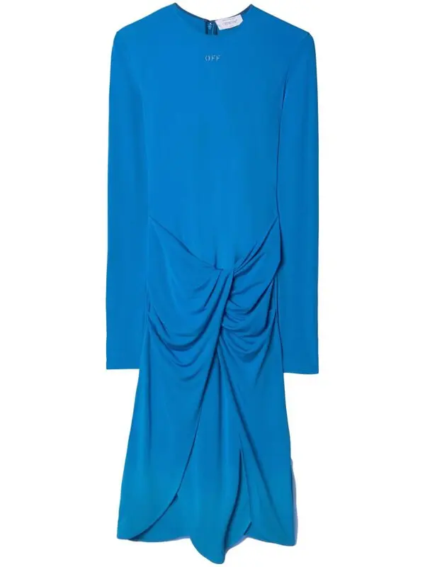 Off-White Twist-detail Midi Dress - Blue