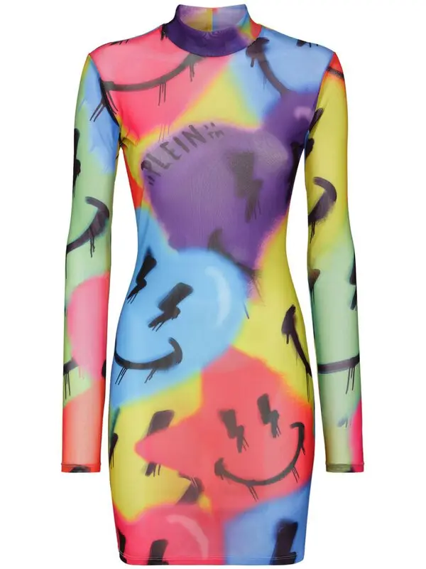 Philipp Plein Smile Logo-print Minidress - Purple