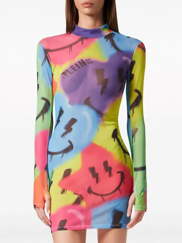 Philipp Plein Smile Logo-print Minidress