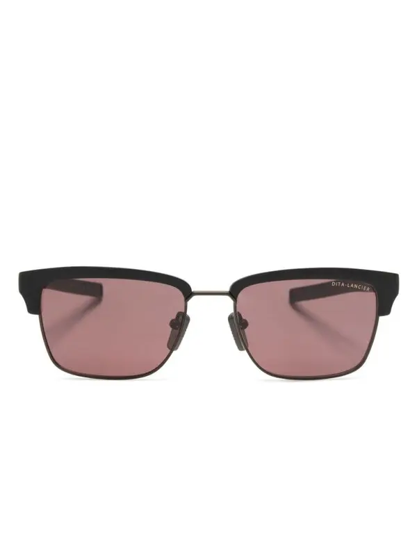 Dita Rectangle Frame Sunglasses - Black