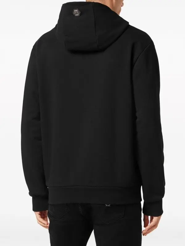 Philipp Plein Skull-print Rhinestone Hoodie - Black