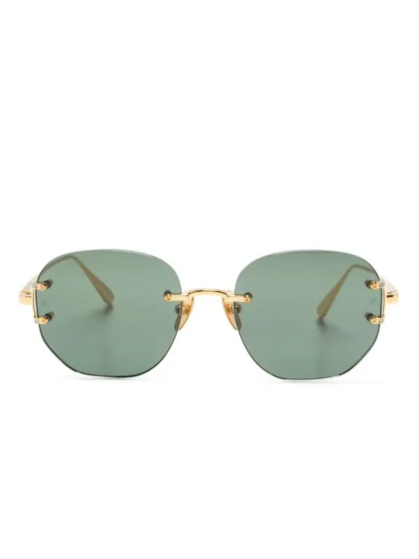 Linda Farrow Sandor Geometric Sunglasses - Gold
