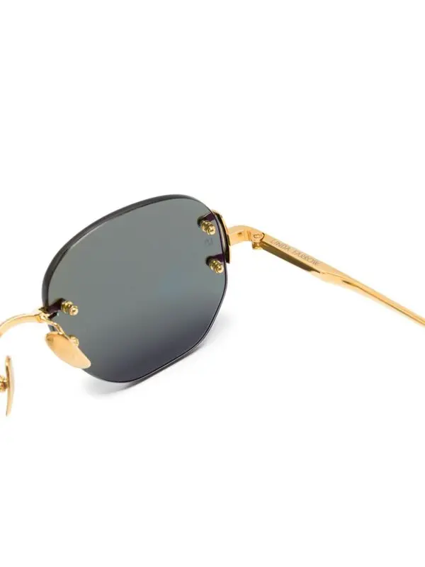 Linda Farrow Sandor Geometric Sunglasses - Gold