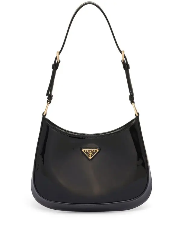 Prada Cleo Patent-leather Shoulder Bag - Black