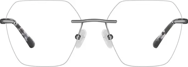 Zenni Geometric Rimless Prescription Glasses Mixed Frame