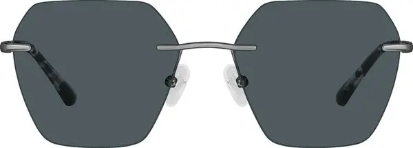 Zenni Geometric Rimless Prescription Glasses Mixed Frame