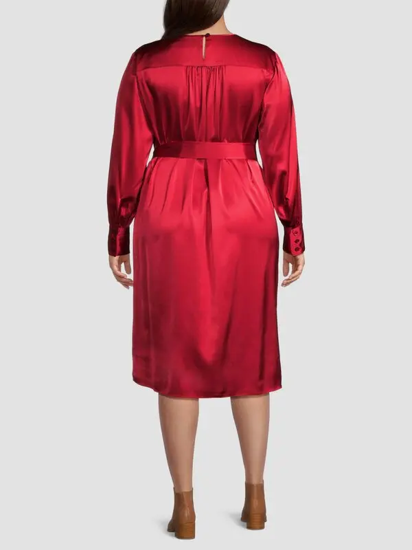 GABRIELLA ROSSETTI Natalia Stretch Silk Long-sleeve Dress