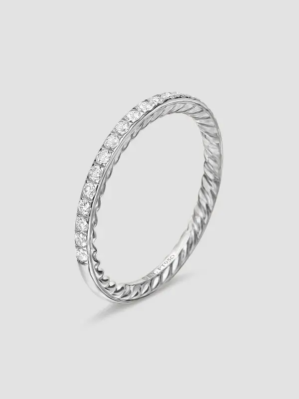 David Yurman Dy Eden Partway Band Ring In Platinum