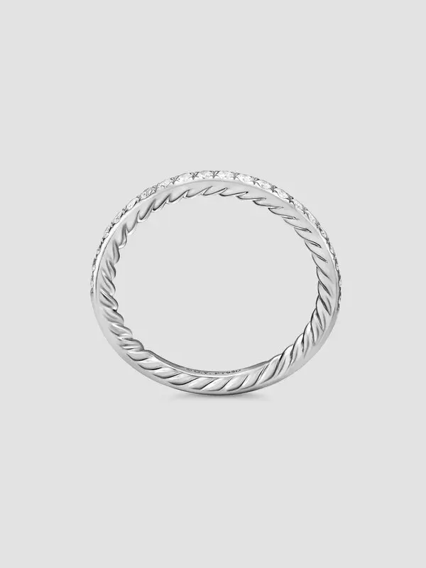 David Yurman Dy Eden Partway Band Ring In Platinum