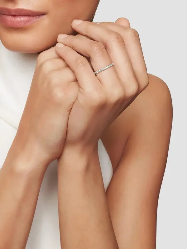 David Yurman Dy Eden Partway Band Ring In Platinum