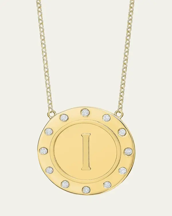 TRACEE NICHOLS 14k Gold Initial Token Diamond Necklace - I