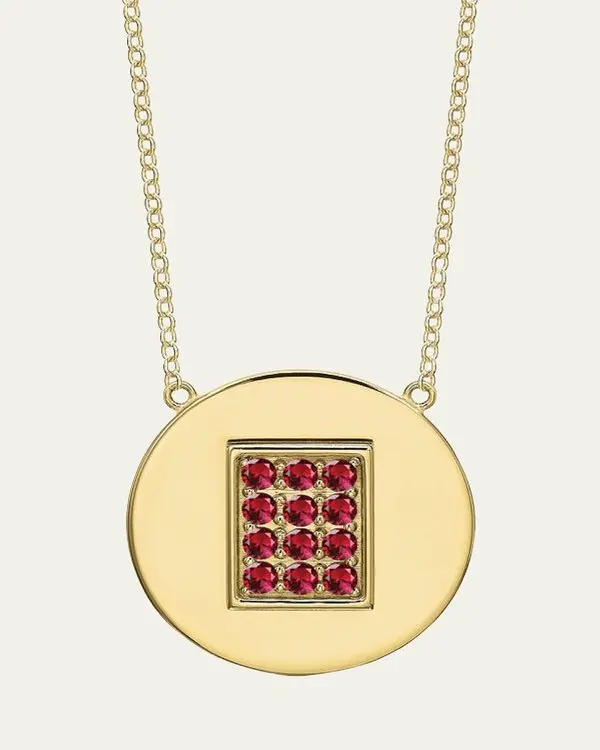 TRACEE NICHOLS 14k Gold Token Necklace - Ruby