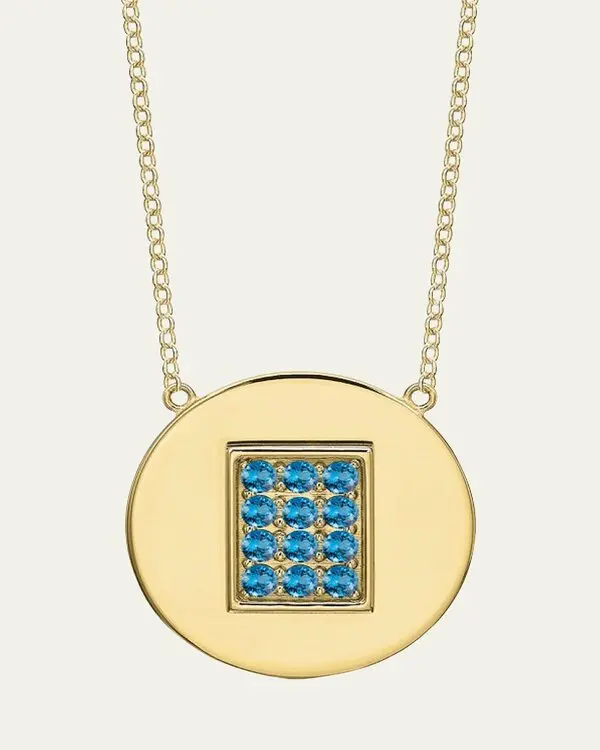 TRACEE NICHOLS 14k Gold Pendant Necklace - Blue Topaz