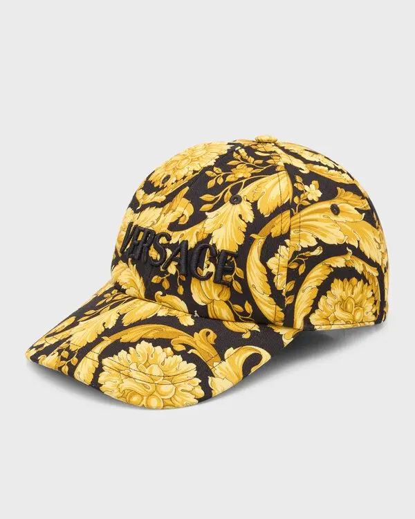 Versace Baroque Logo Baseball Cap - Black Gold