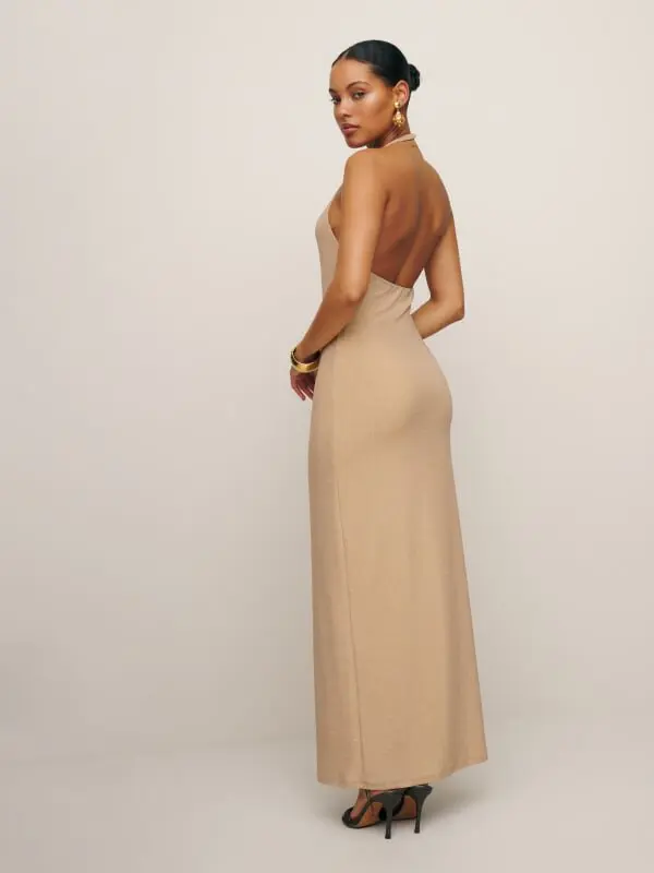 perfect stranger halter dress Perfect Stranger Claire Linen Halter Mini Dress Blue main image 1
