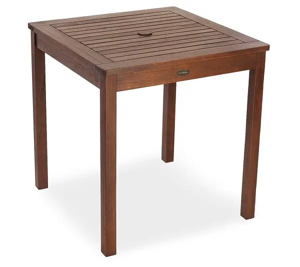 EVERGREEN Eucalyptus Wood Outdoor Square Bistro Table