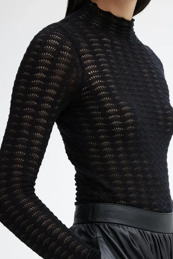 HOUSE OF DAGMAR Lace Knit Top