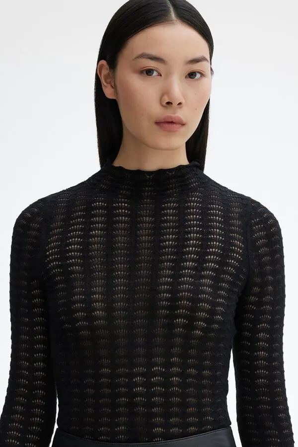 HOUSE OF DAGMAR Lace Knit Top
