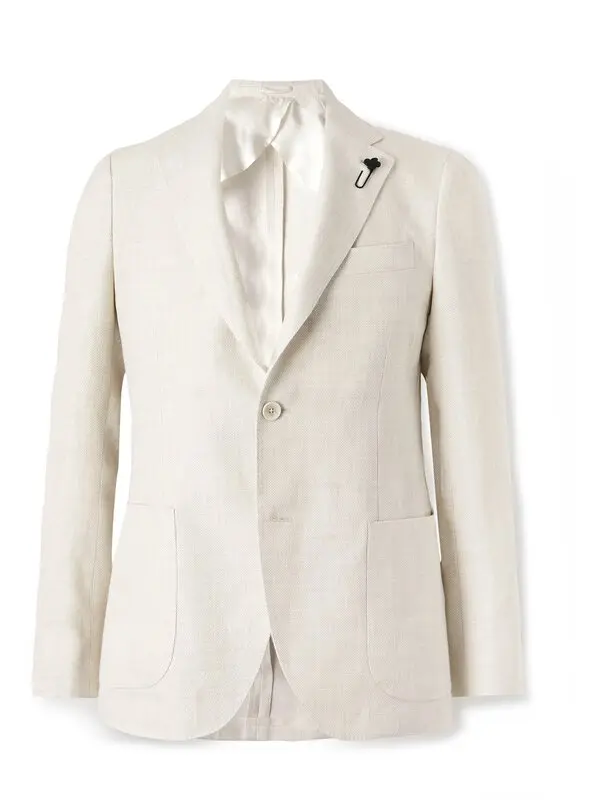 LARDINI Slim-fit Linen And Wool-blend Twill Blazer It 48