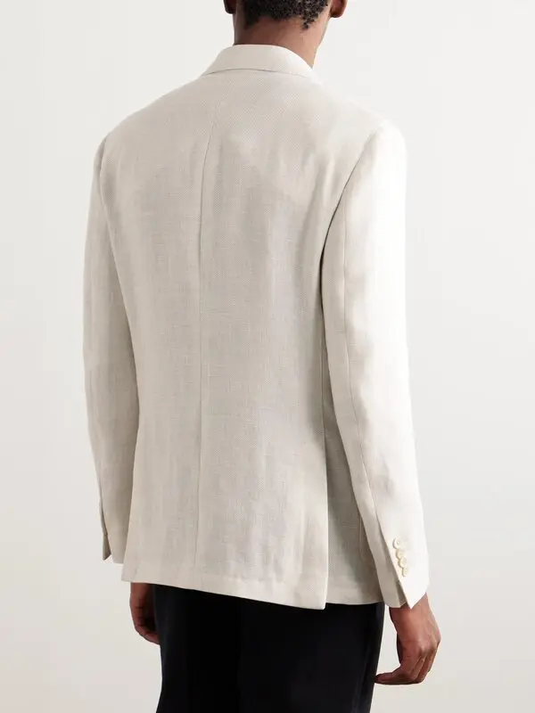 LARDINI Slim-fit Linen And Wool-blend Twill Blazer It 48