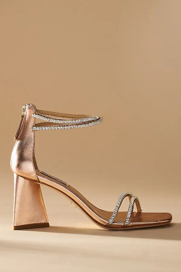 Badgley Mischka Lillie Block Heels - Gold