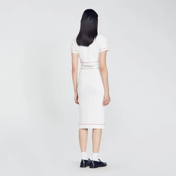 Sandro Knit Rhinestone Midi Skirt