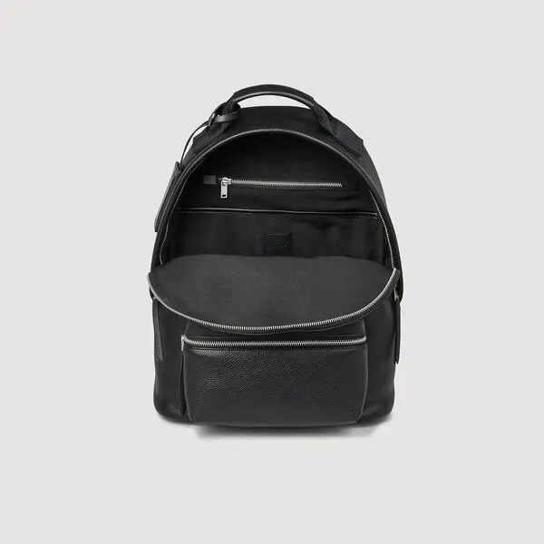 Sandro Coated Canvas Backpack - Black