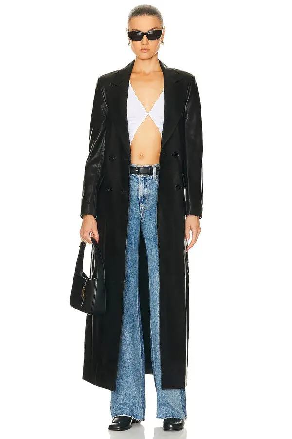 Nour Hammour Misha Long Leather Coat