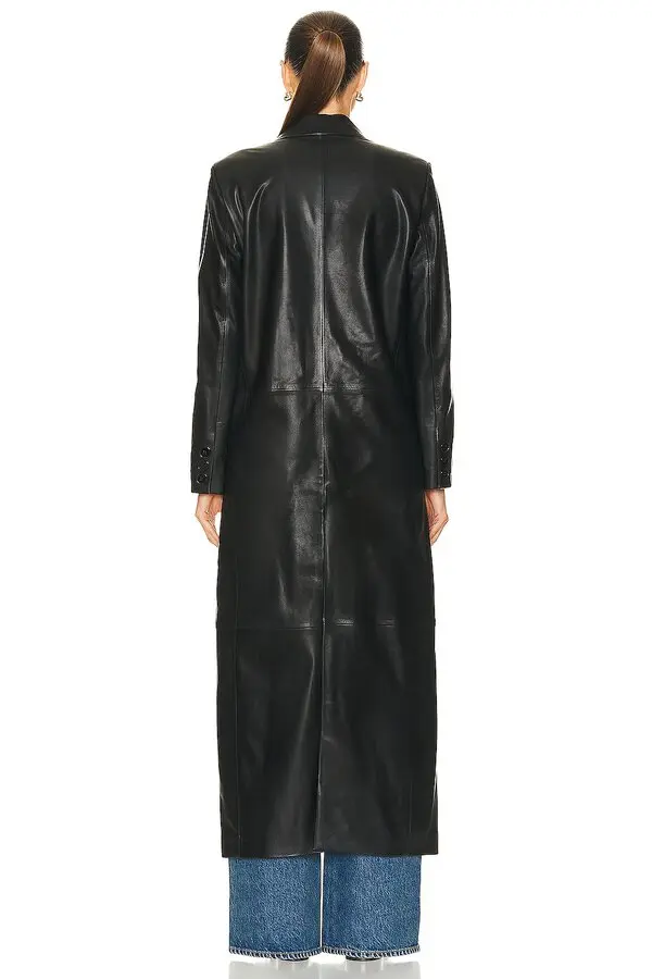 Nour Hammour Misha Long Leather Coat