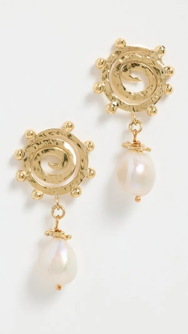 Ulla Johnson Mini Spiral Stone Earrings