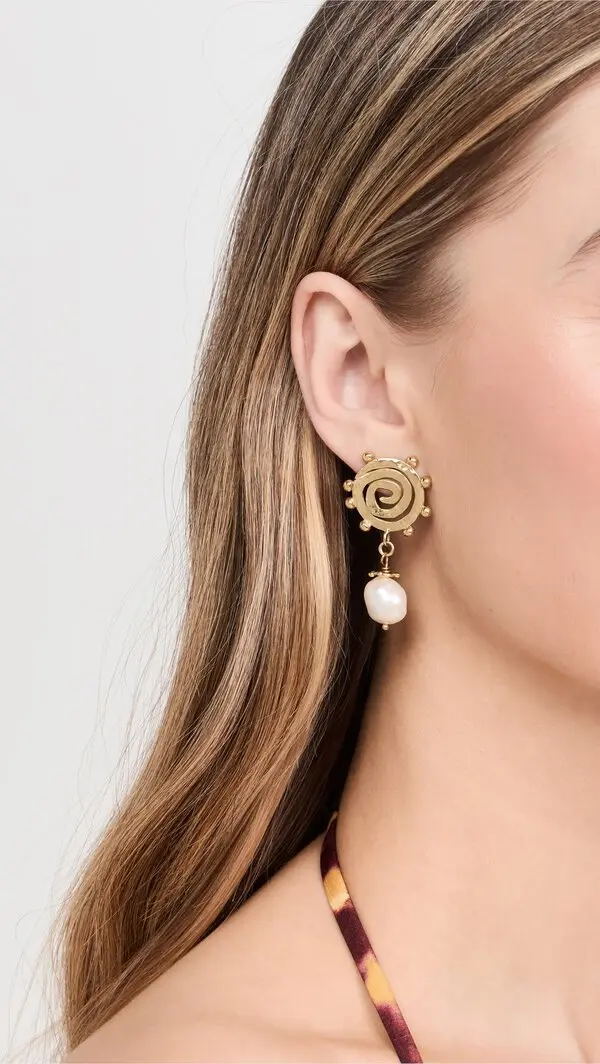 Ulla Johnson Mini Spiral Stone Earrings