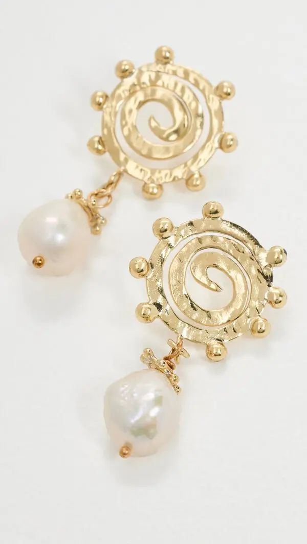 Ulla Johnson Mini Spiral Stone Earrings