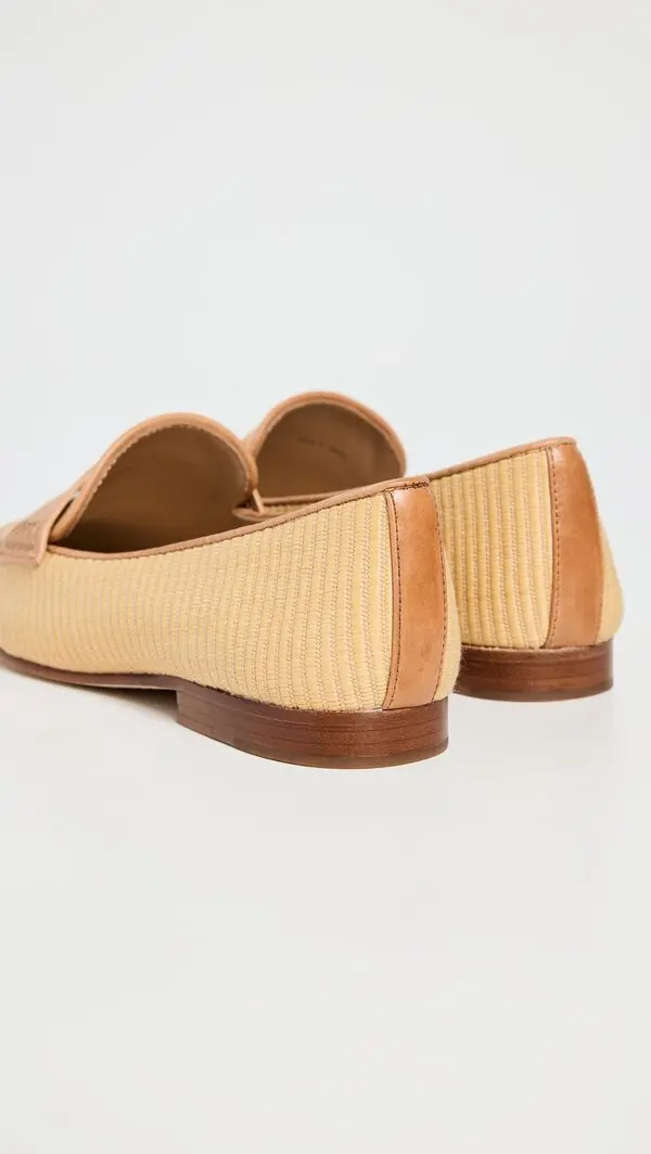 Veronica Beard Penny Raffia Loafers In Natural - 75% Off 