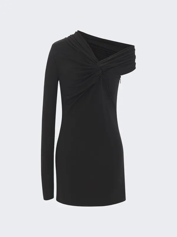 Saint Laurent Asymmetric Mini Dress - Black