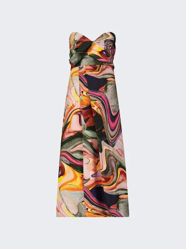 Mara Hoffman Yara Strapless Midi Dress - Multicolor