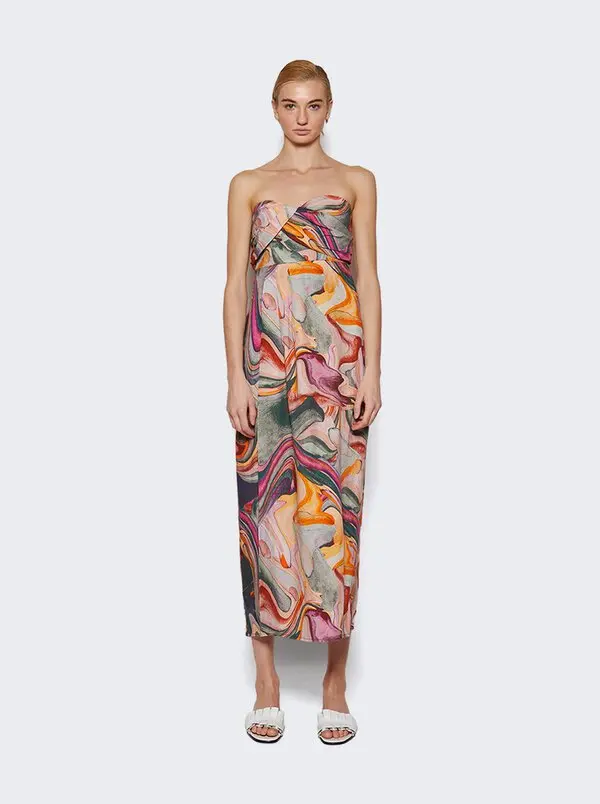Mara Hoffman Yara Strapless Midi Dress - Multicolor