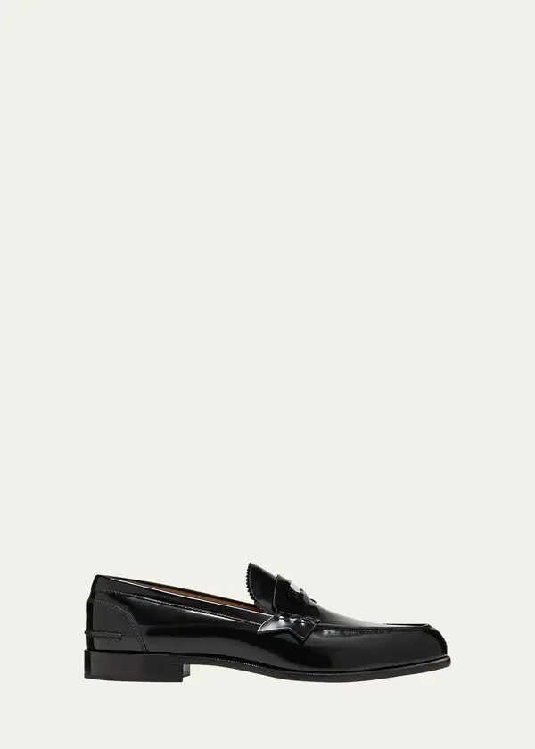 CHRISTIAN LOUBOUTIN Patent Leather Loafers - Black