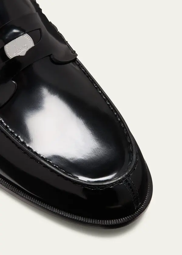 CHRISTIAN LOUBOUTIN Patent Leather Loafers - Black
