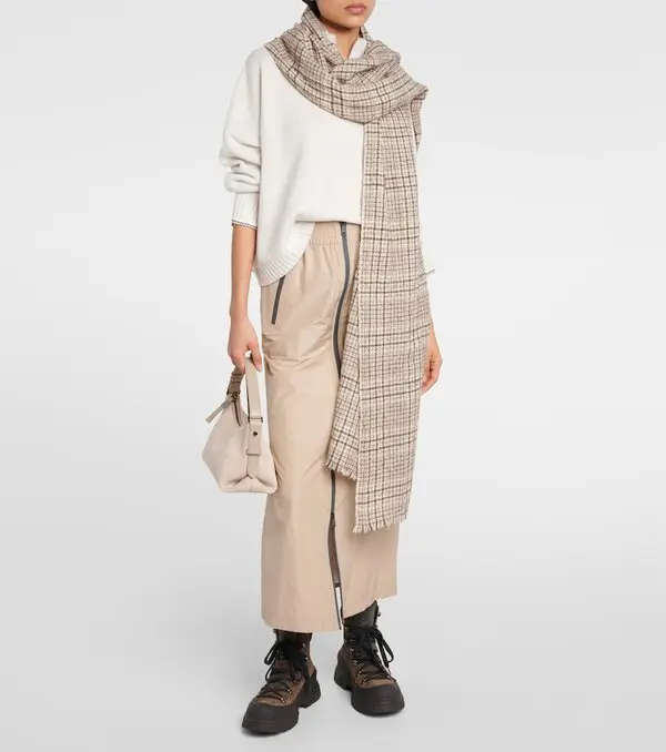 Brunello Cucinelli Zip-up Taffeta Maxi Skirt