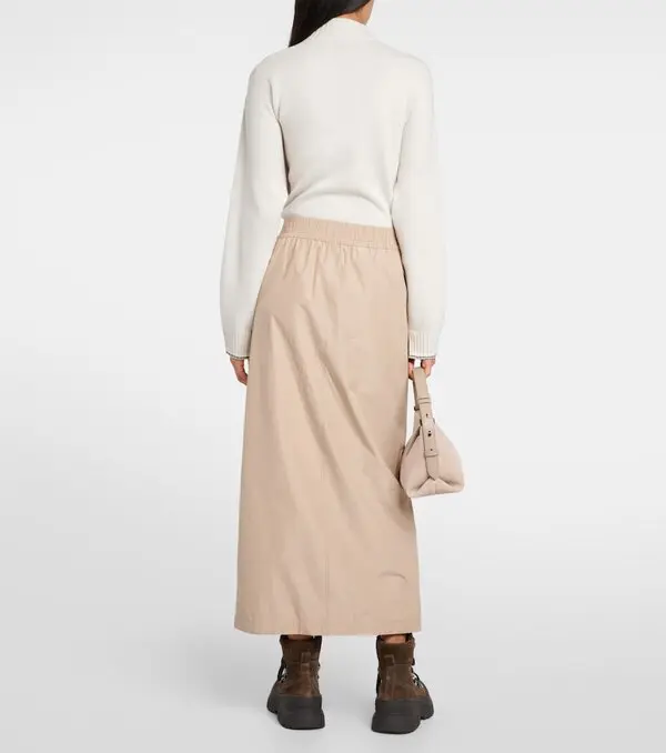 Brunello Cucinelli Zip-up Taffeta Maxi Skirt