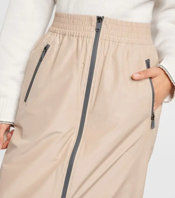 Brunello Cucinelli Zip-up Taffeta Maxi Skirt