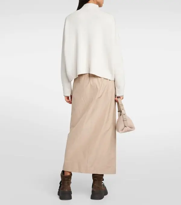 Brunello Cucinelli Wool, Cashmere And Silk Half-zip Sweater