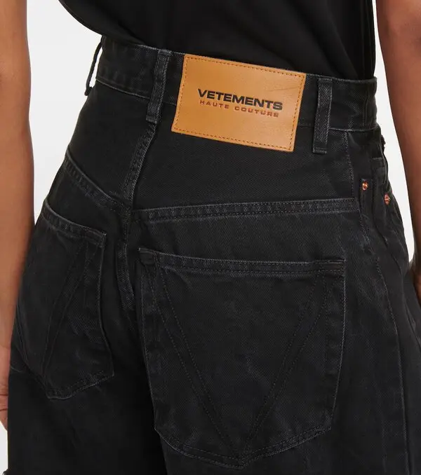 Vetements Distressed Wide-leg Jeans - Black